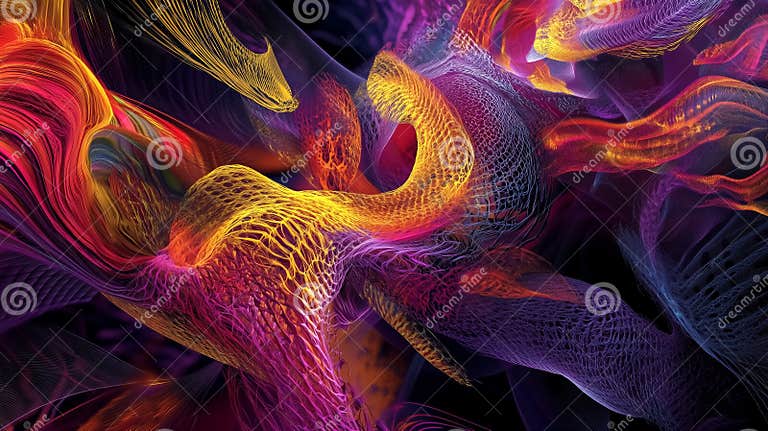Abstract Digital Art Generated by AI Algorithmic Patterns, Gener Stock ...