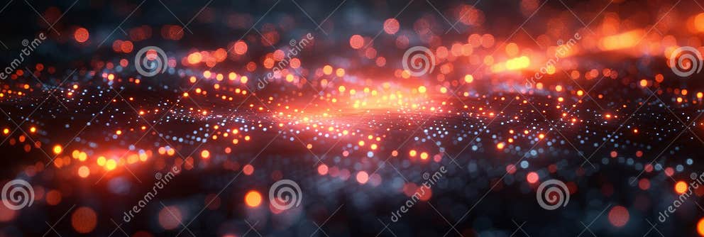 Abstract Digital Art with Glowing Dots, Futuristic Pattern on Dark ... Abstract Digital Art with Glowing Dots, Futuristic Pattern on Dark ...