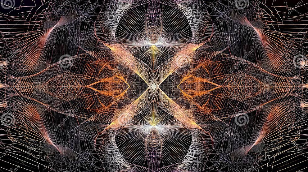 Abstract Digital Art: Intertwined Lines and Symmetrical Patterns Stock ...
