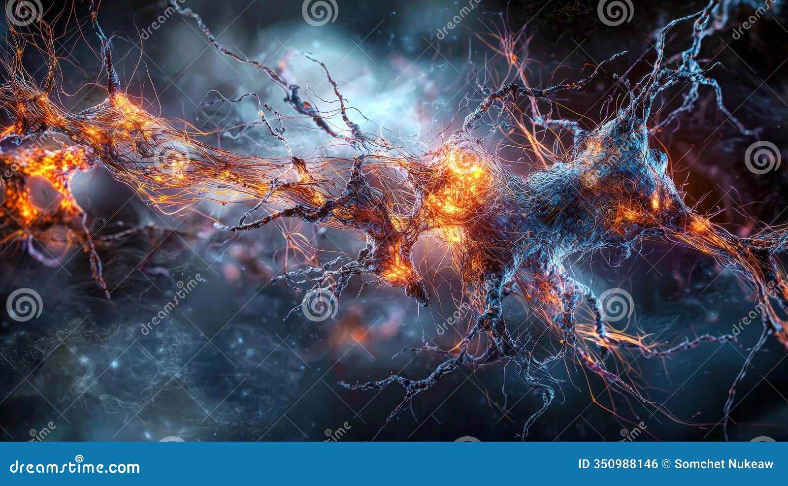 Abstract Digital Art Surreal Visualization of Intertwining Neural ...
