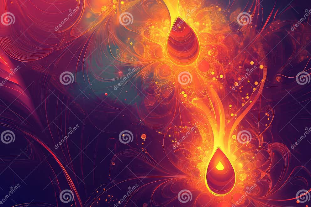 Abstract Digital Art with Vibrant Colors and Fiery Patterns Stock ...
