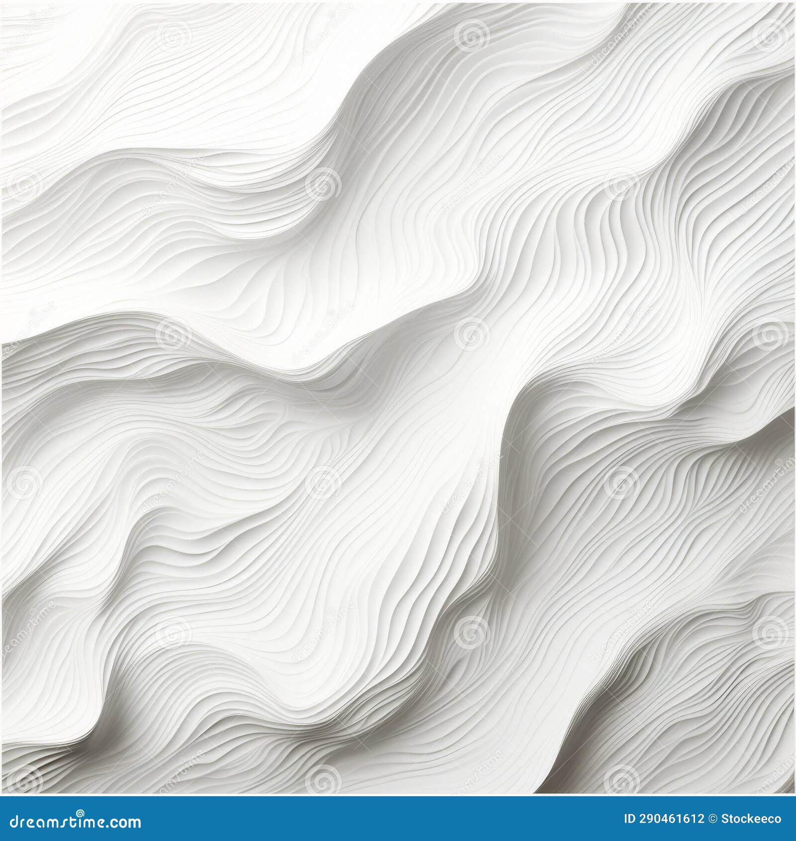 Abstract Digital Art: White Wavy Wallpaper with Layered Organic Forms ...
