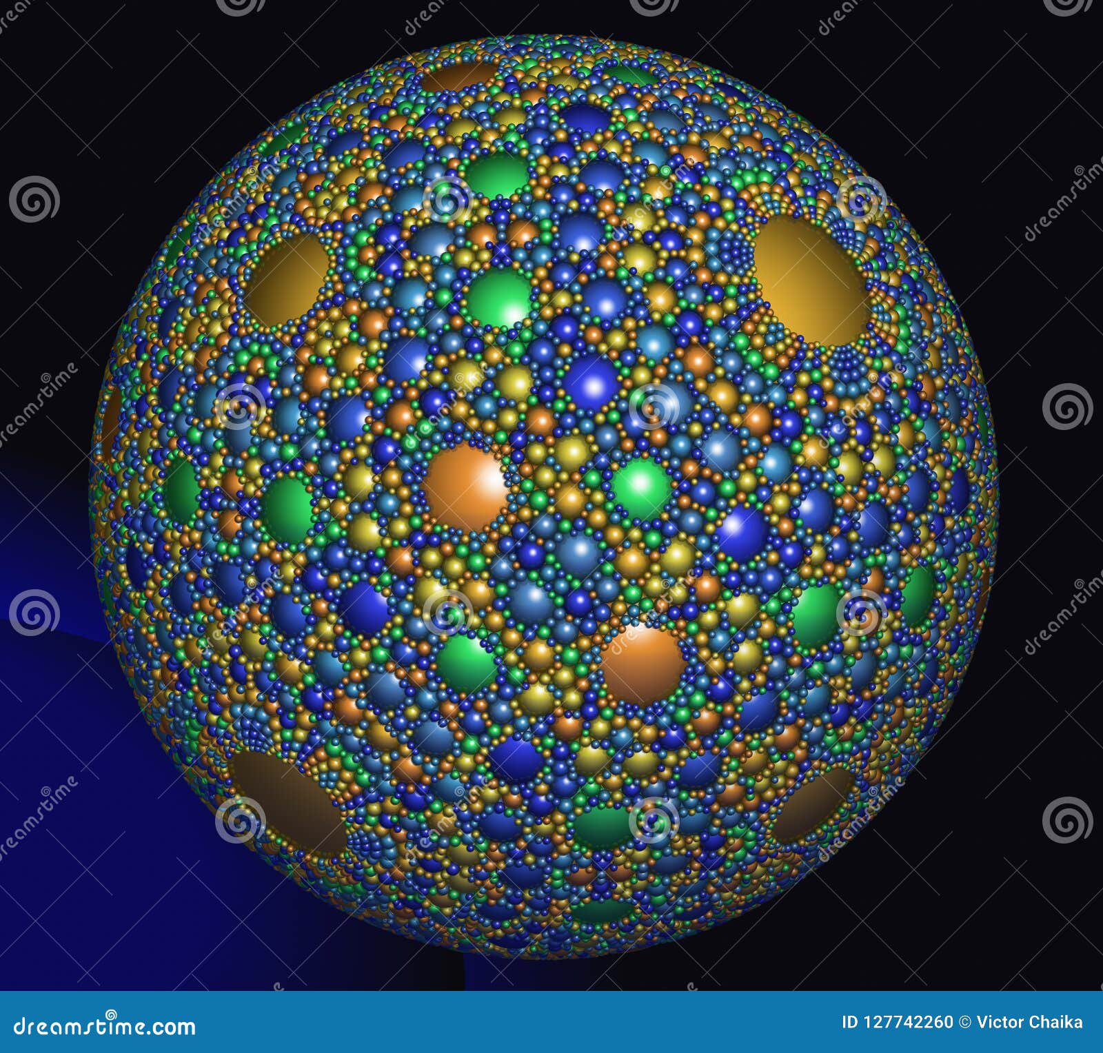 Abstract Digital Artwork. a Beautiful Magic Sphere with a Spherical ...
