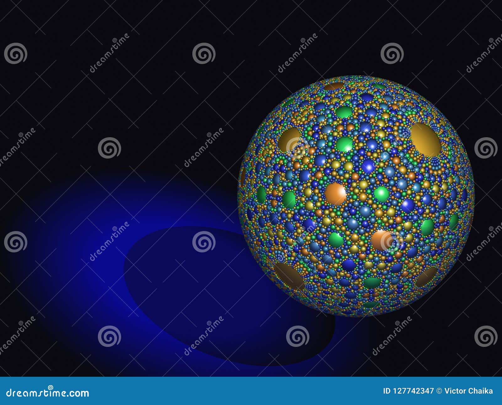 Abstract Digital Artwork. a Beautiful Magic Sphere with a Spherical ...