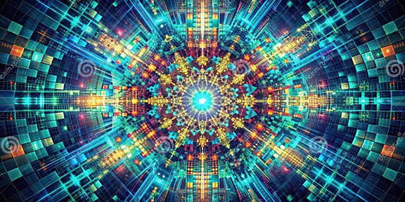 Abstract Digital Artwork Created Using Algorithmic Patterns Generative by AI Stock Illustration ...