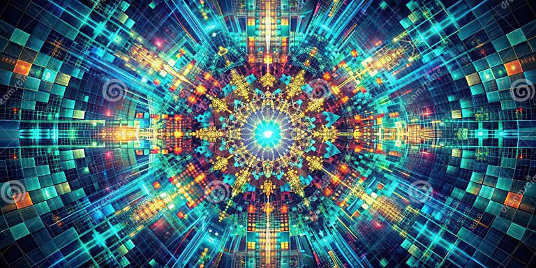 Abstract Digital Artwork Created Using Algorithmic Patterns Generative ...