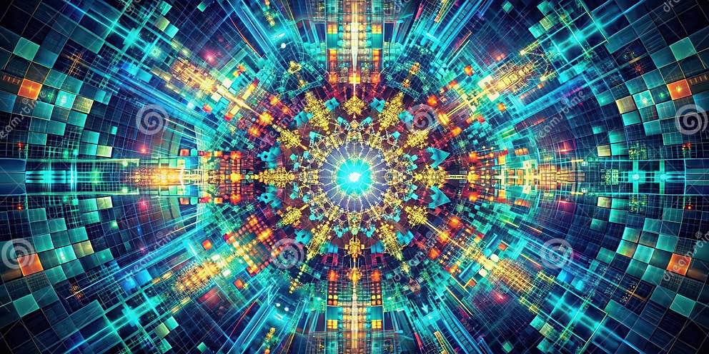 Abstract Digital Artwork Created Using Algorithmic Patterns Generative ...