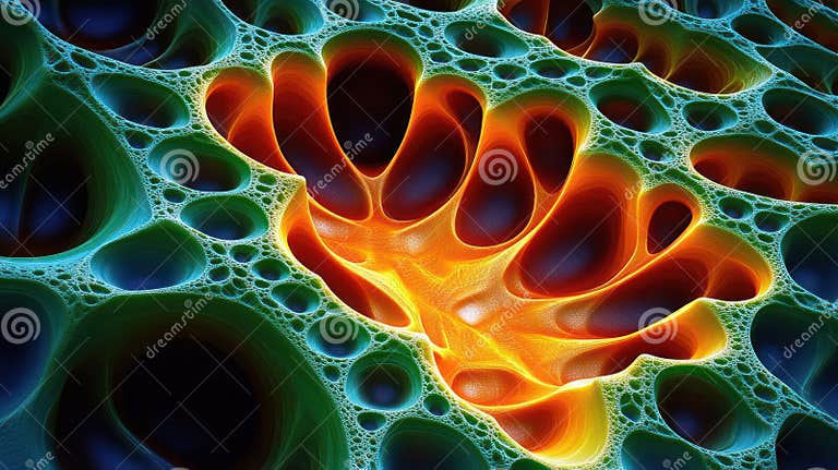 A Vibrant, Abstract Representation of Cosmic Structures Resembling ...