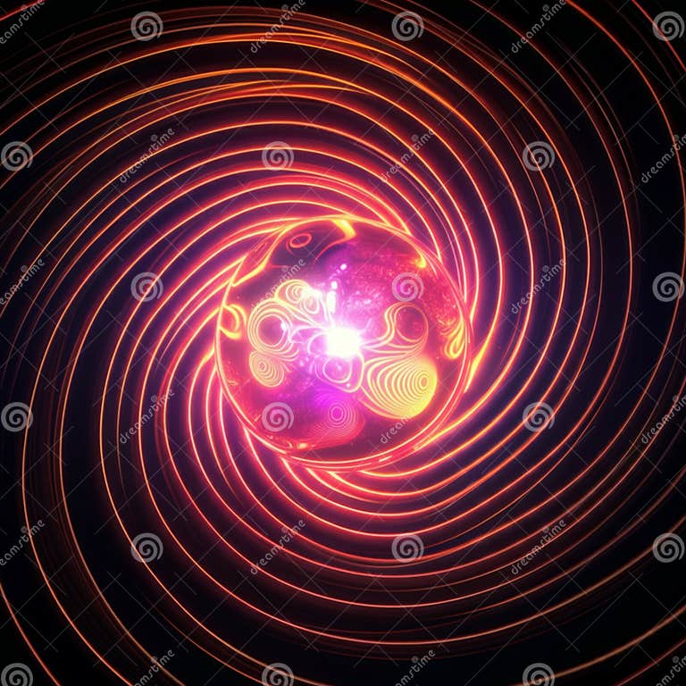 AI-Generated Image: Abstract Digital Artwork with Glowing Sphere and ...