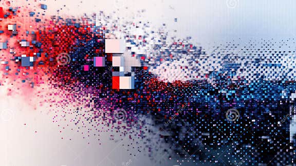 Abstract Digital Artwork Featuring a Dynamic Dispersion of Colorful ...