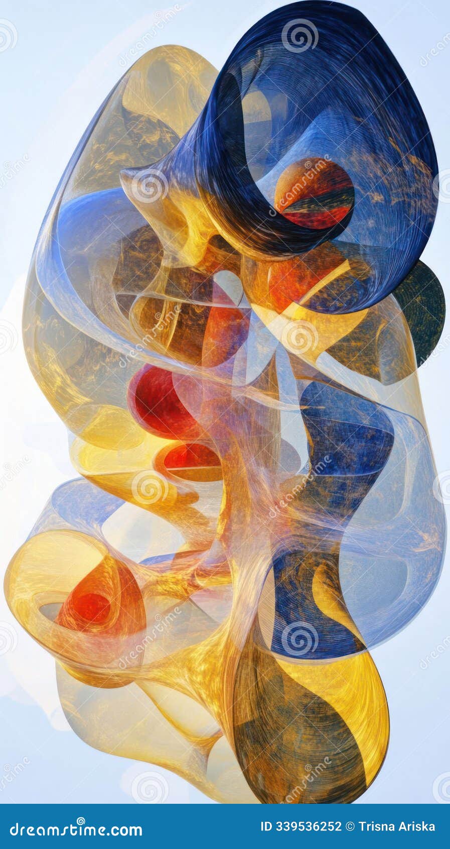 Abstract Digital Artwork Featuring Swirling Forms in Vibrant Colors ...