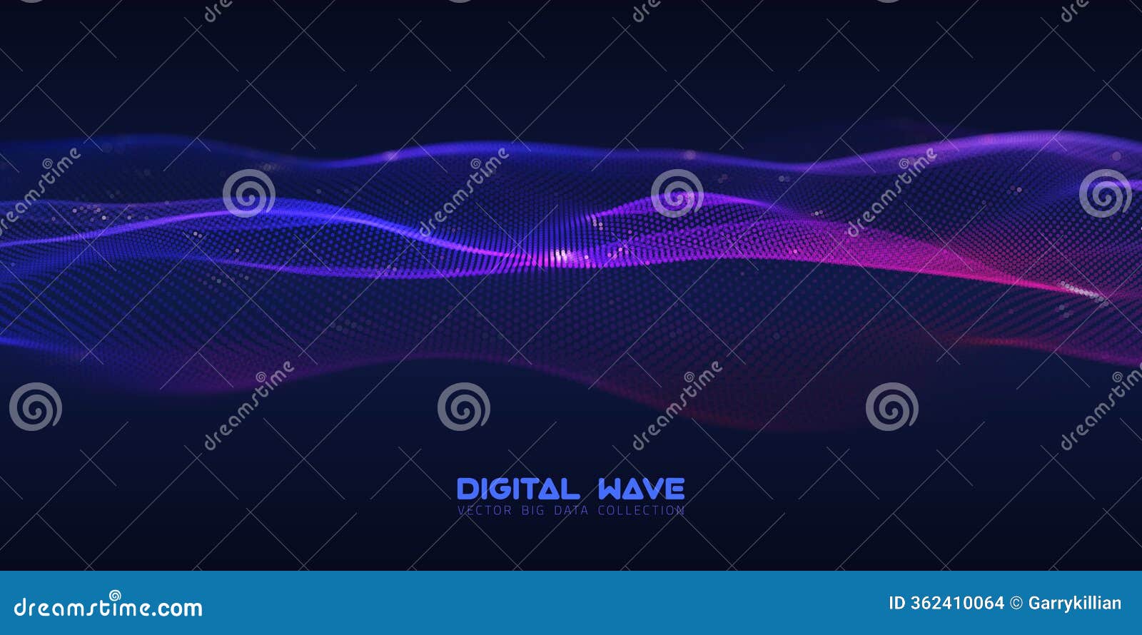Abstract Digital Audio Wave of Particles with Bokeh. Futuristic AI ...