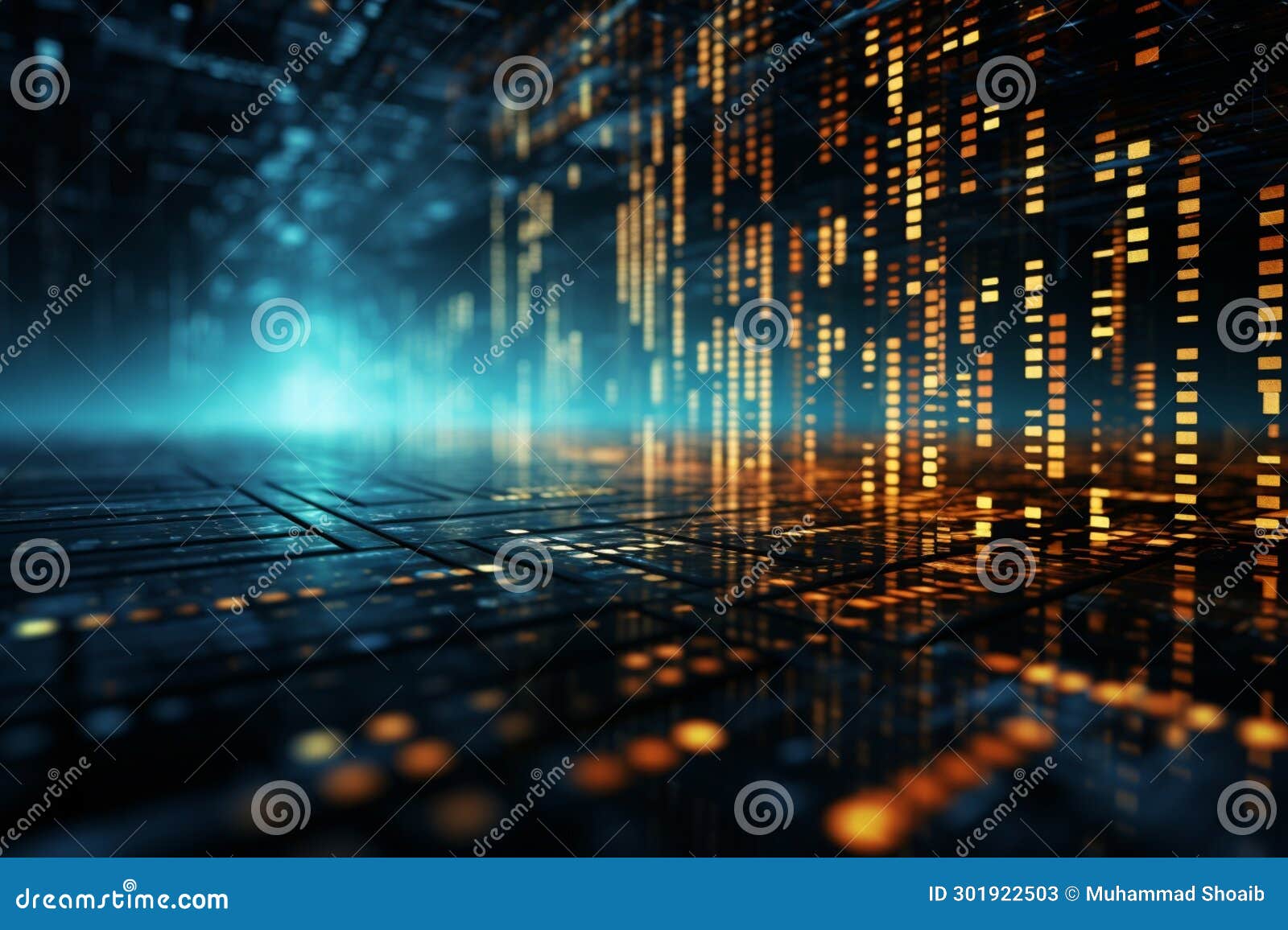 Abstract Digital Backdrop Ai Algorithms And Binary Code Converge Dynamically Stock Illustration