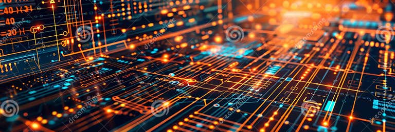 Abstract Digital Backdrop for Tech Operations, Neural Networks ...