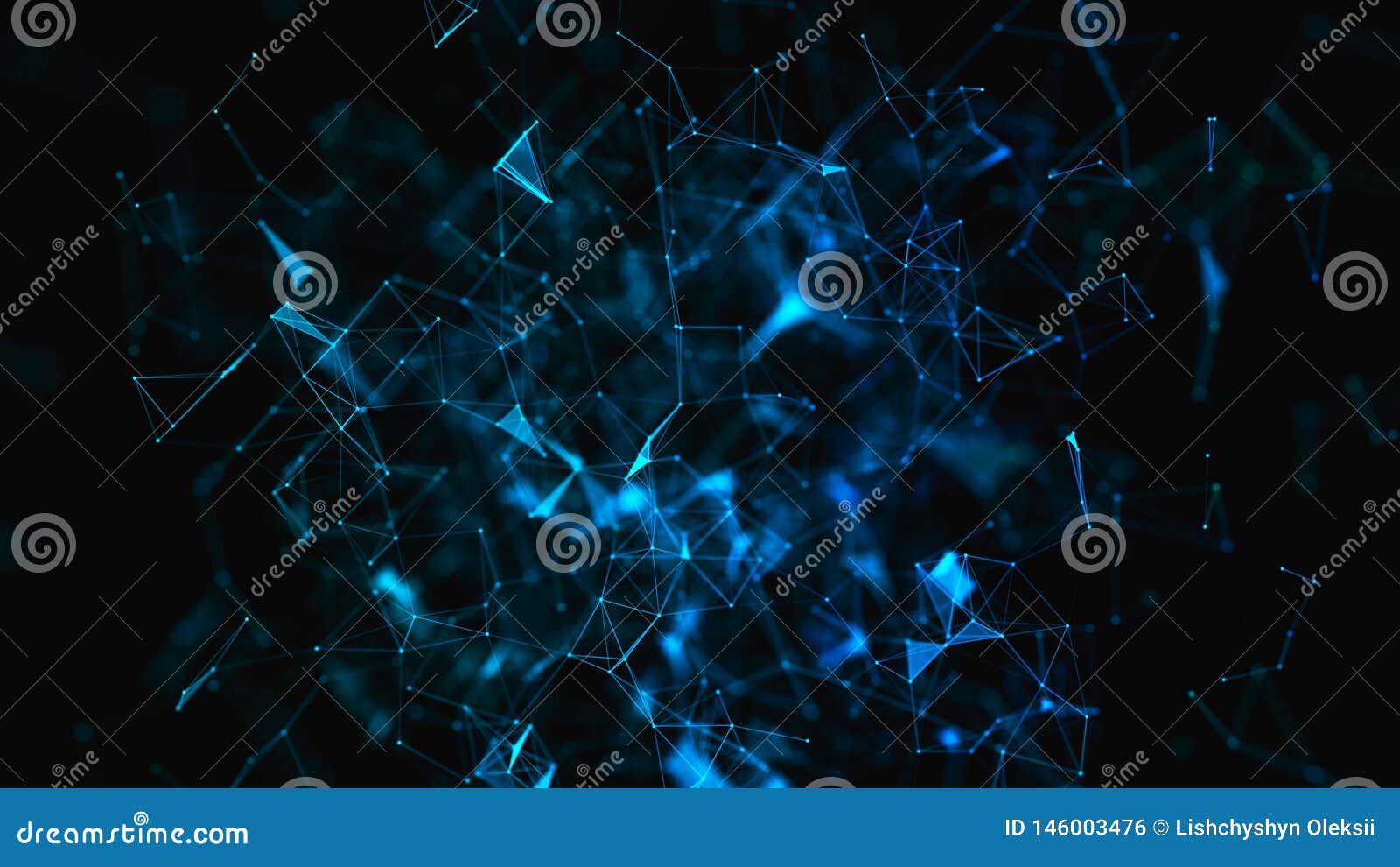 Abstract Digital Background. Big Data Visualization. Network Connection Structure. Science ...
