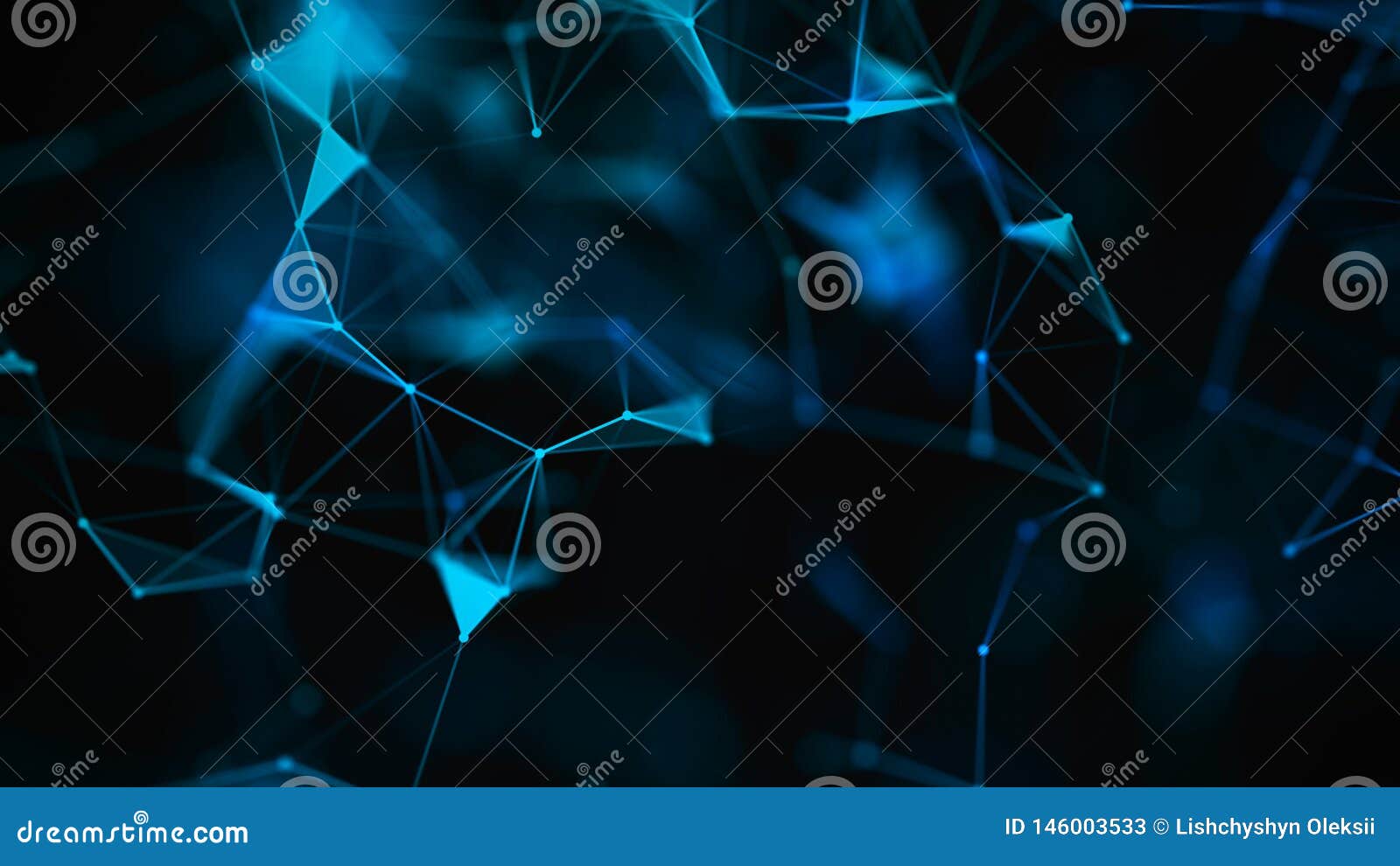 Abstract Digital Background. Big Data Visualization. Network Connection Structure. Science ...
