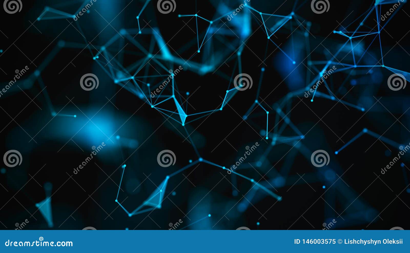 Abstract Digital Background. Big Data Visualization. Network Connection Structure. Science ...