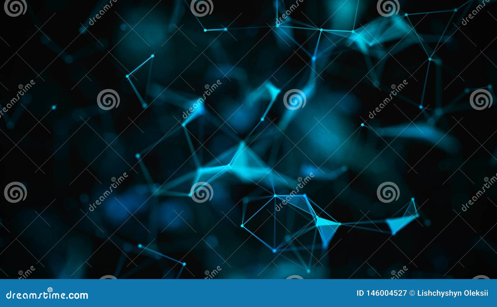 Abstract Digital Background. Big Data Visualization. Network Connection Structure. Science ...