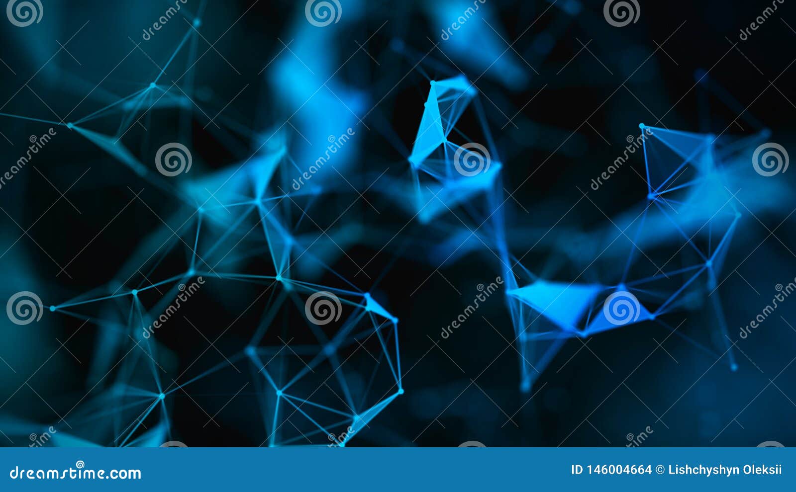 Abstract Digital Background. Big Data Visualization. Network Connection Structure. Science ...