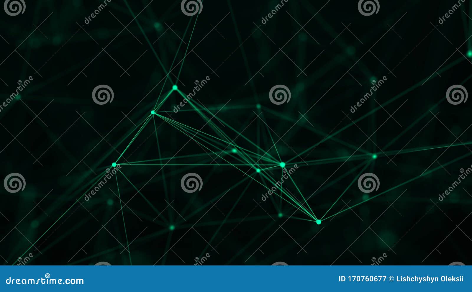 Abstract Digital Background. Big Data Visualization. Network Connection Structure. Science Green ...