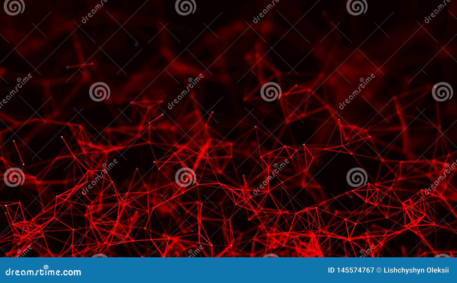 Abstract Digital Red Background Big Data Visualization Network Connection Structure Science