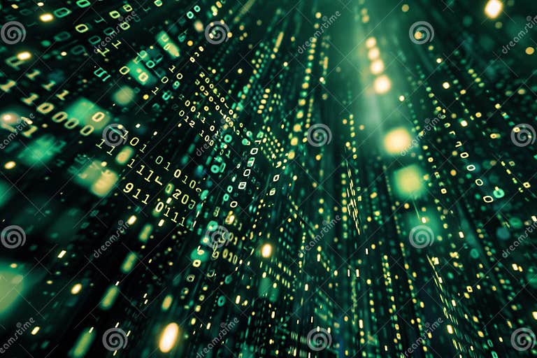 Abstract Digital Background with Binary Code Stock Illustration - Illustration of machine, cyber ...