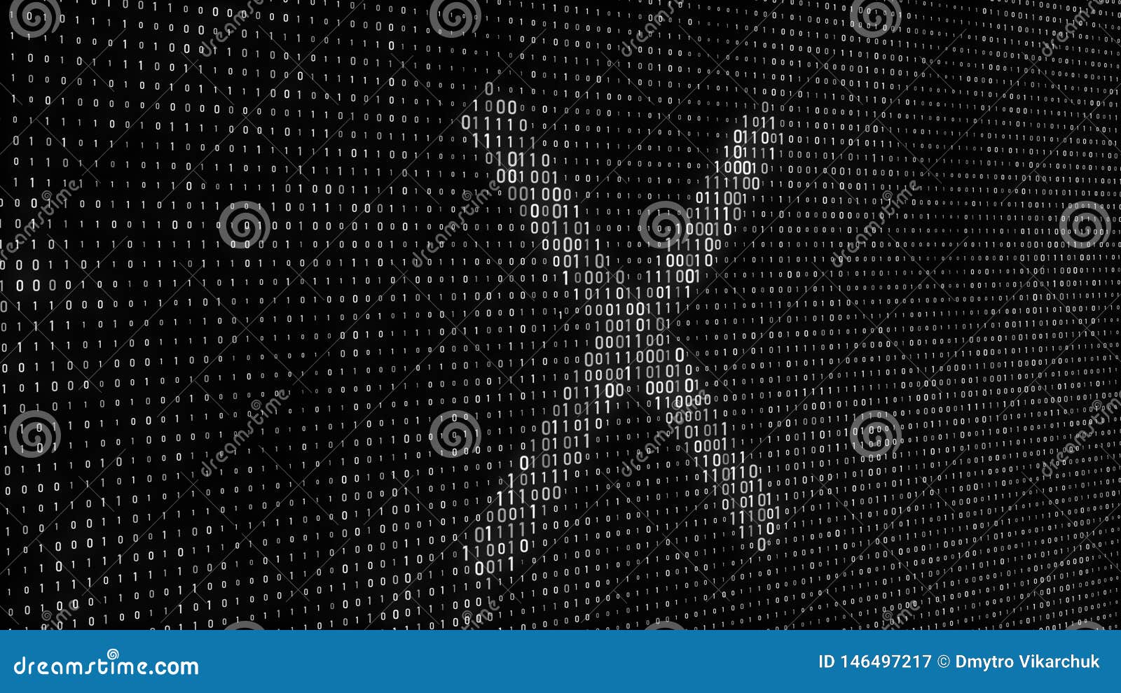 Abstract Digital Background. Binary Code. Abstract Shapes. Green Color ...