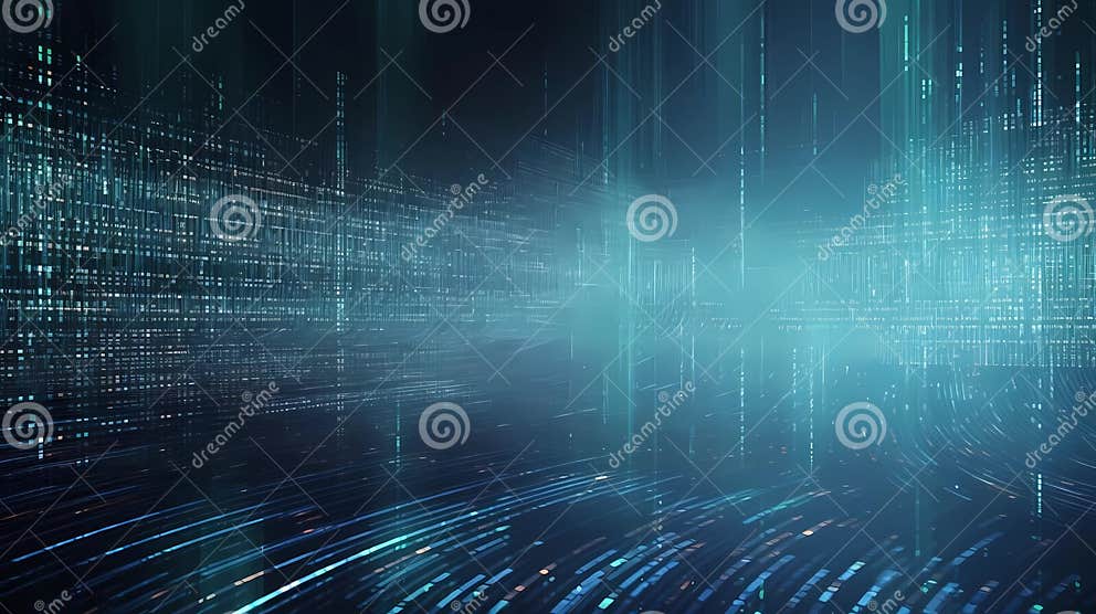 Abstract Digital Background with Binary Code and AI Algorithms Stock Illustration - Illustration ...