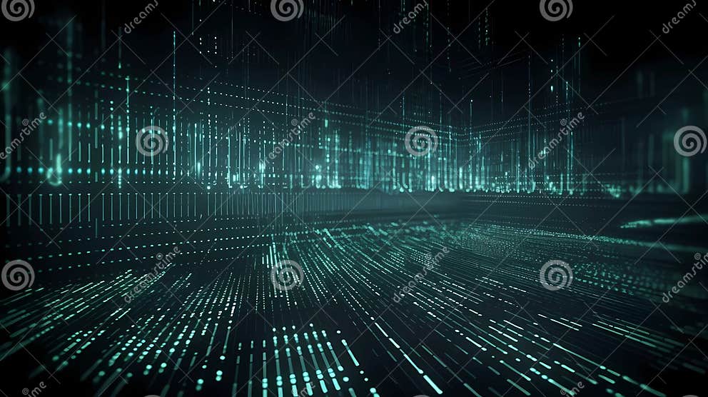 Abstract Digital Background with Binary Code and AI Algorithms Stock Illustration - Illustration ...
