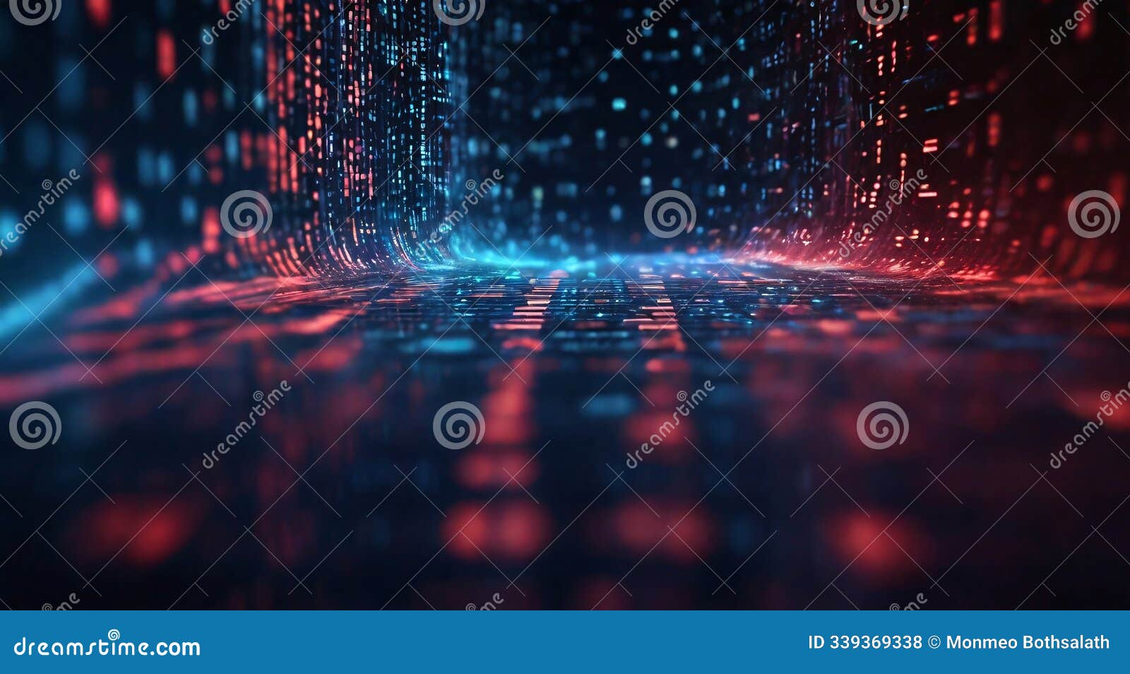 Binary Code and AI Algorithms Running in the Background, an Abstract Digital Background Stock ...