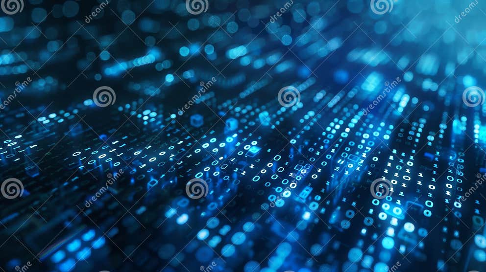 Abstract Digital Background With Binary Code And Ai Algorithms In Deep