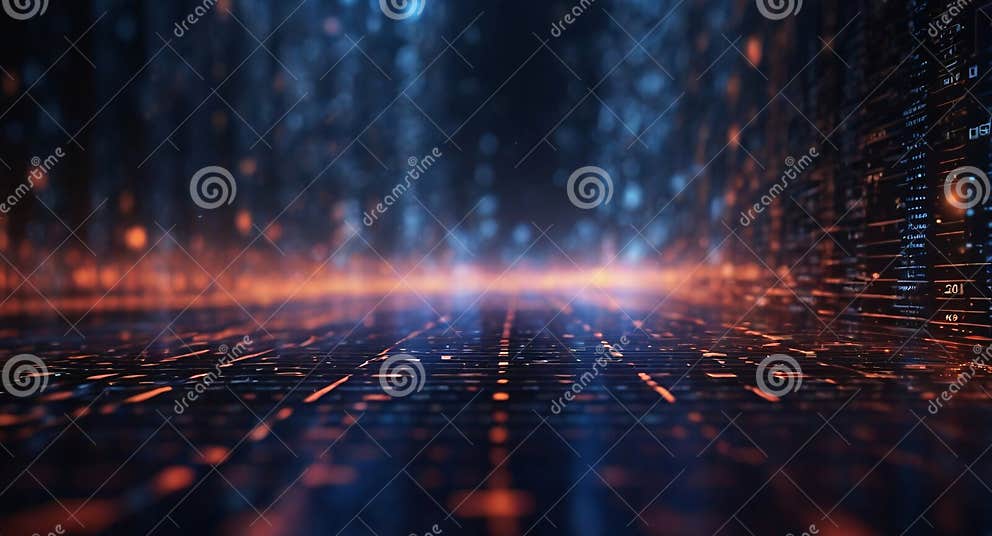 Binary Code and AI Algorithms Running in the Background, an Abstract Digital Background Stock ...