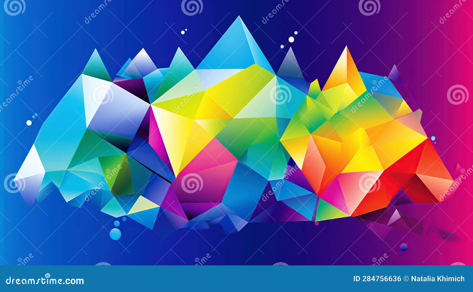 Abstract Digital Background of Blue Red Yellow Volumetric Triangles ...