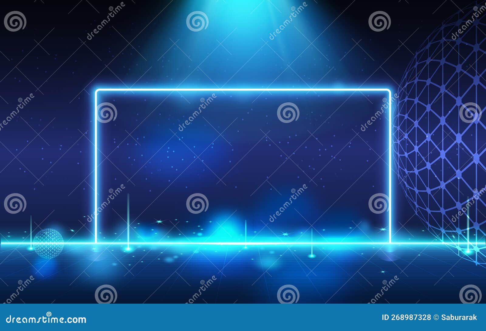 Abstract Digital Background Concept of Future Digital Technology Metaverse with Rectangle Blue ...