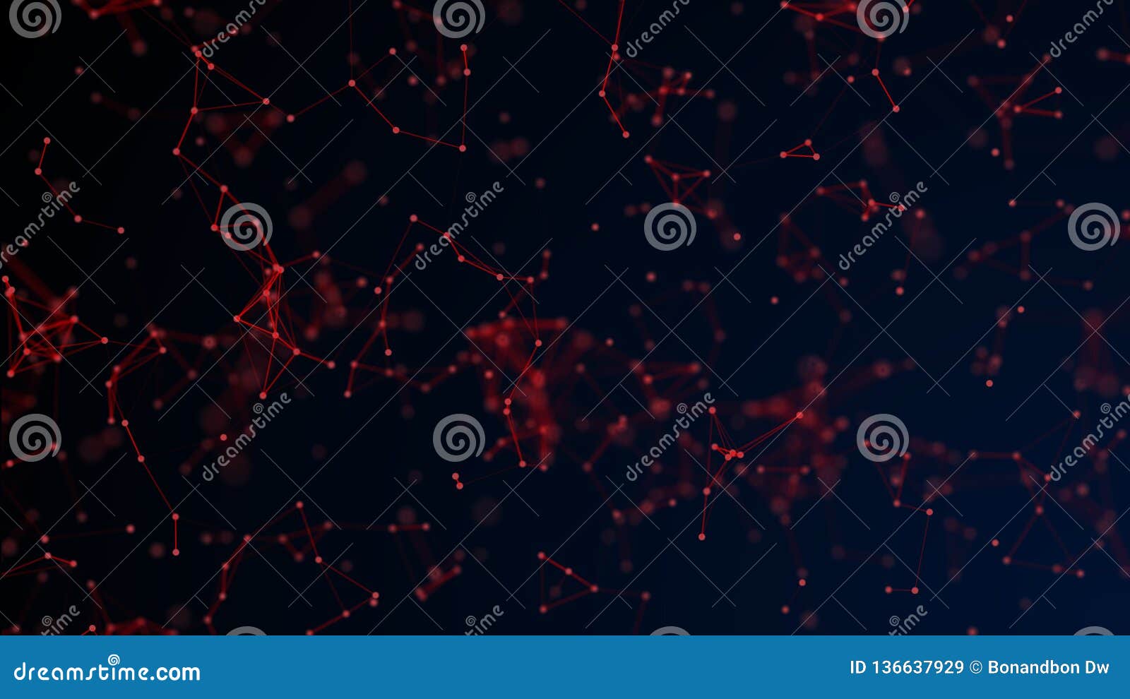 Abstract Digital Background with Cybernetic Particles. Geometric ...