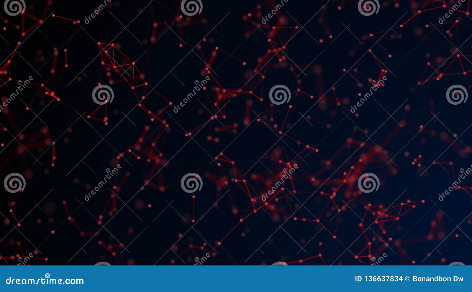 Abstract Digital Background with Cybernetic Particles. Geometric ...