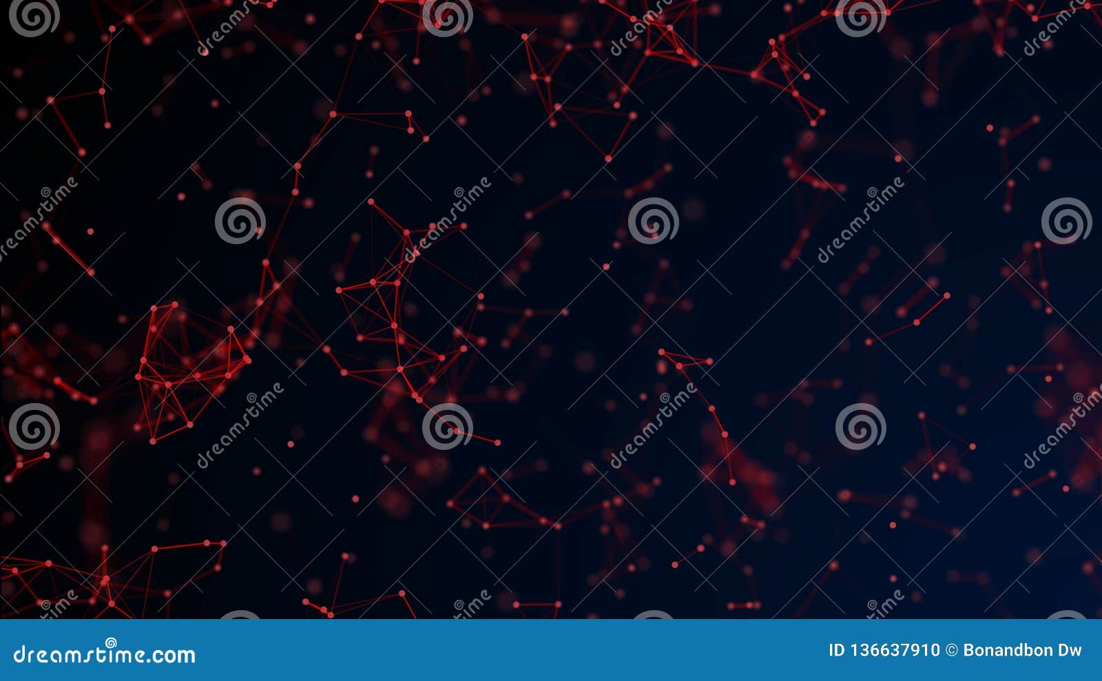 Abstract Digital Background with Cybernetic Particles. Geometric ...