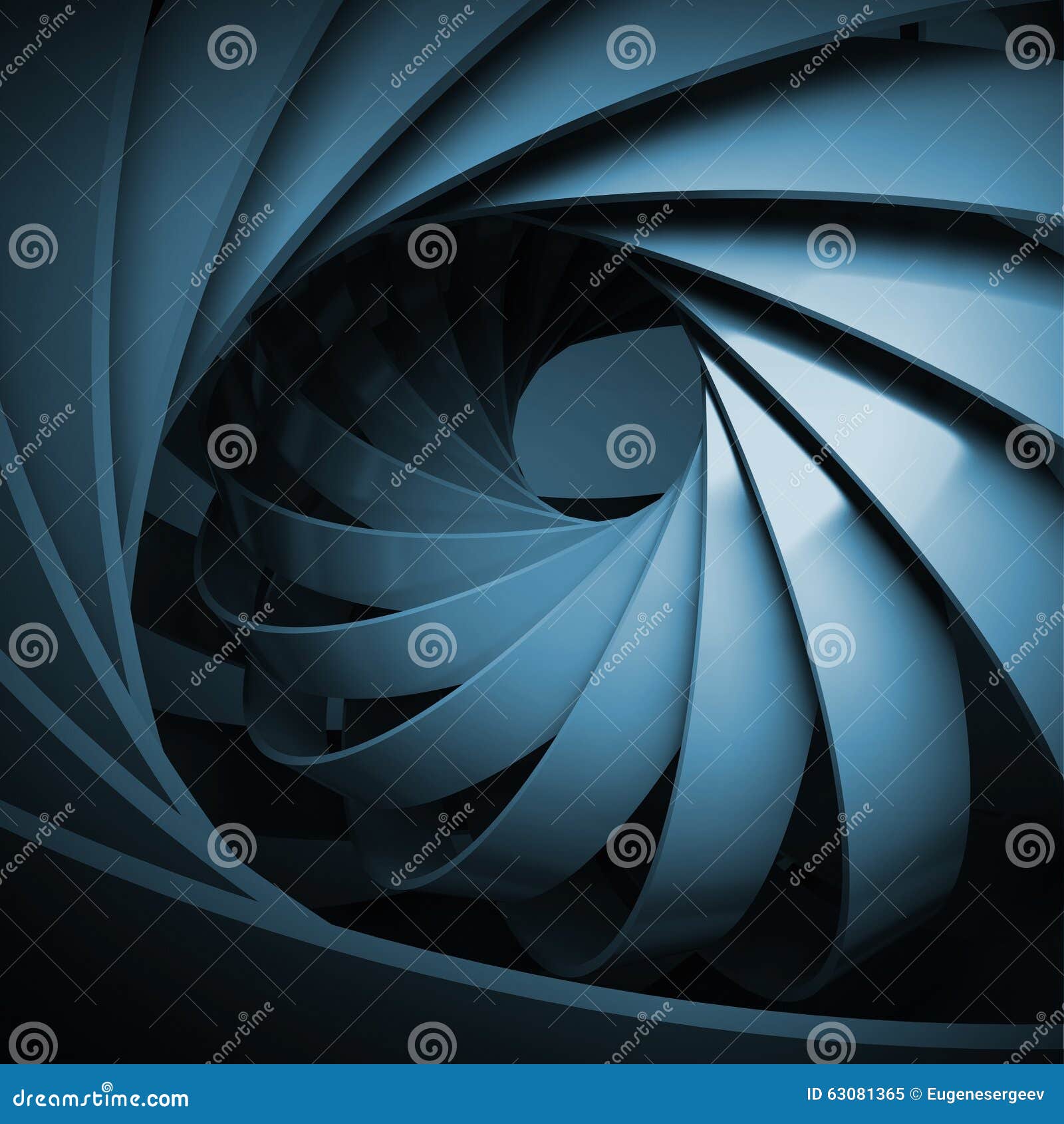 Abstract Digital Background with Dark Blue 3d Spiral Stock Illustration ...