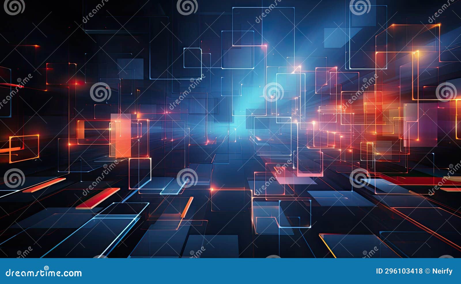 Abstract Digital Background, Data Flow Concept Stock Illustration ...