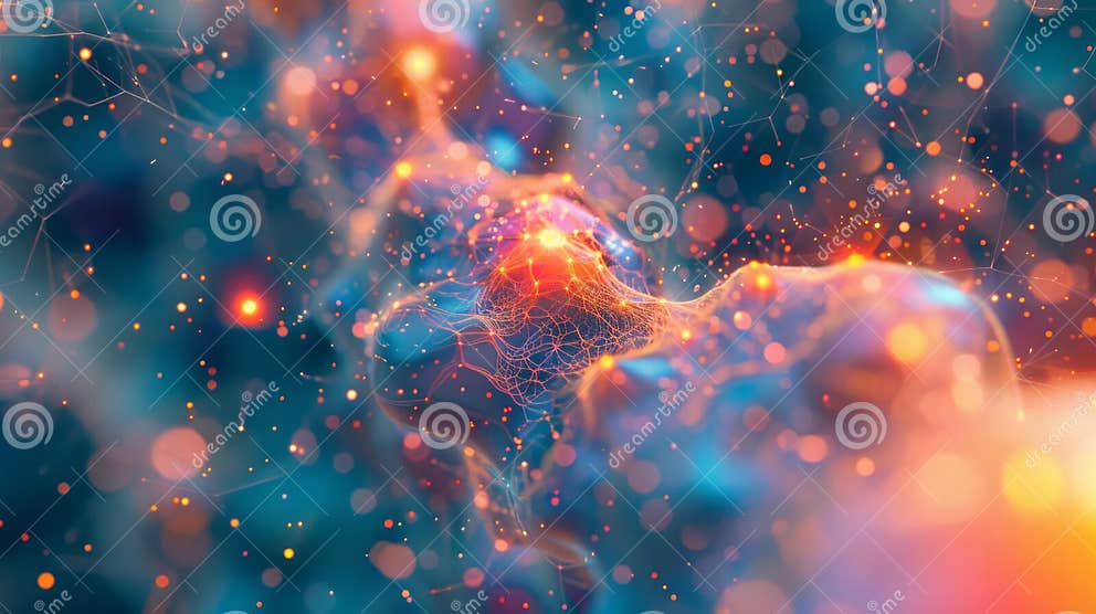 Abstract Digital Background Depicting Interconnected Nodes and ...