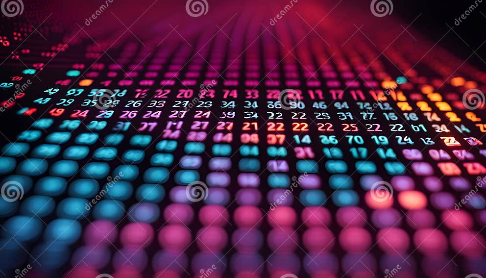 Abstract Digital Background in the Form of a Screen with Numbers and ...