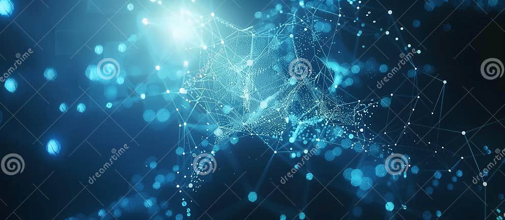 Abstract Digital Background with Glowing Elements of Digitalization ...
