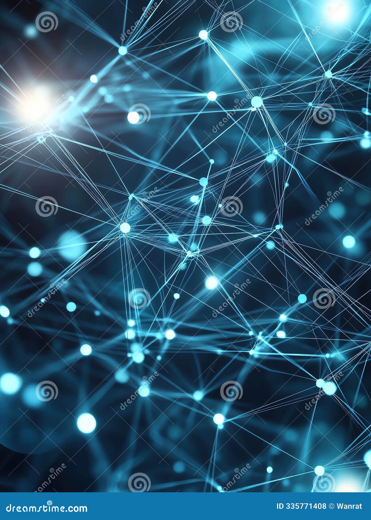 Abstract Digital Background with Glowing Lines and Dots, Representing ...