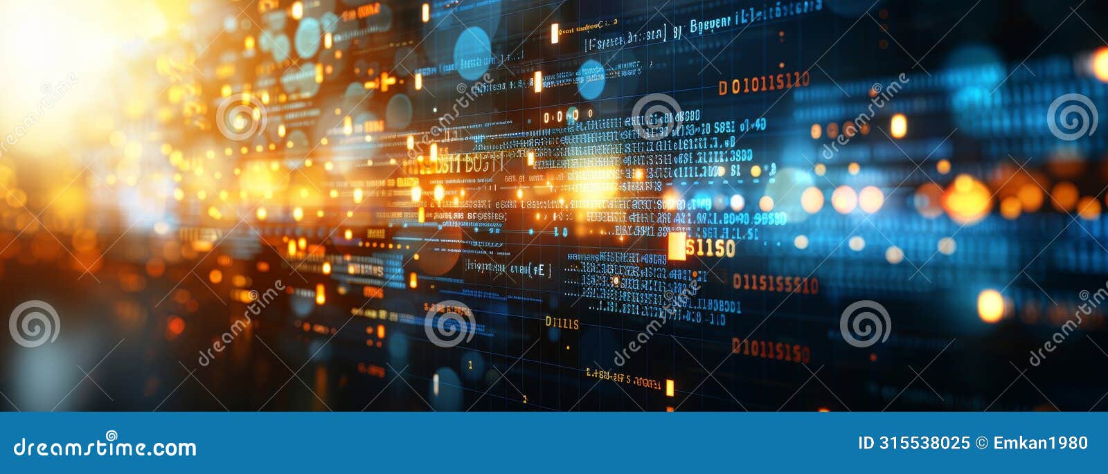 Abstract Digital Background with Glowing Server Rack in Data Center ...