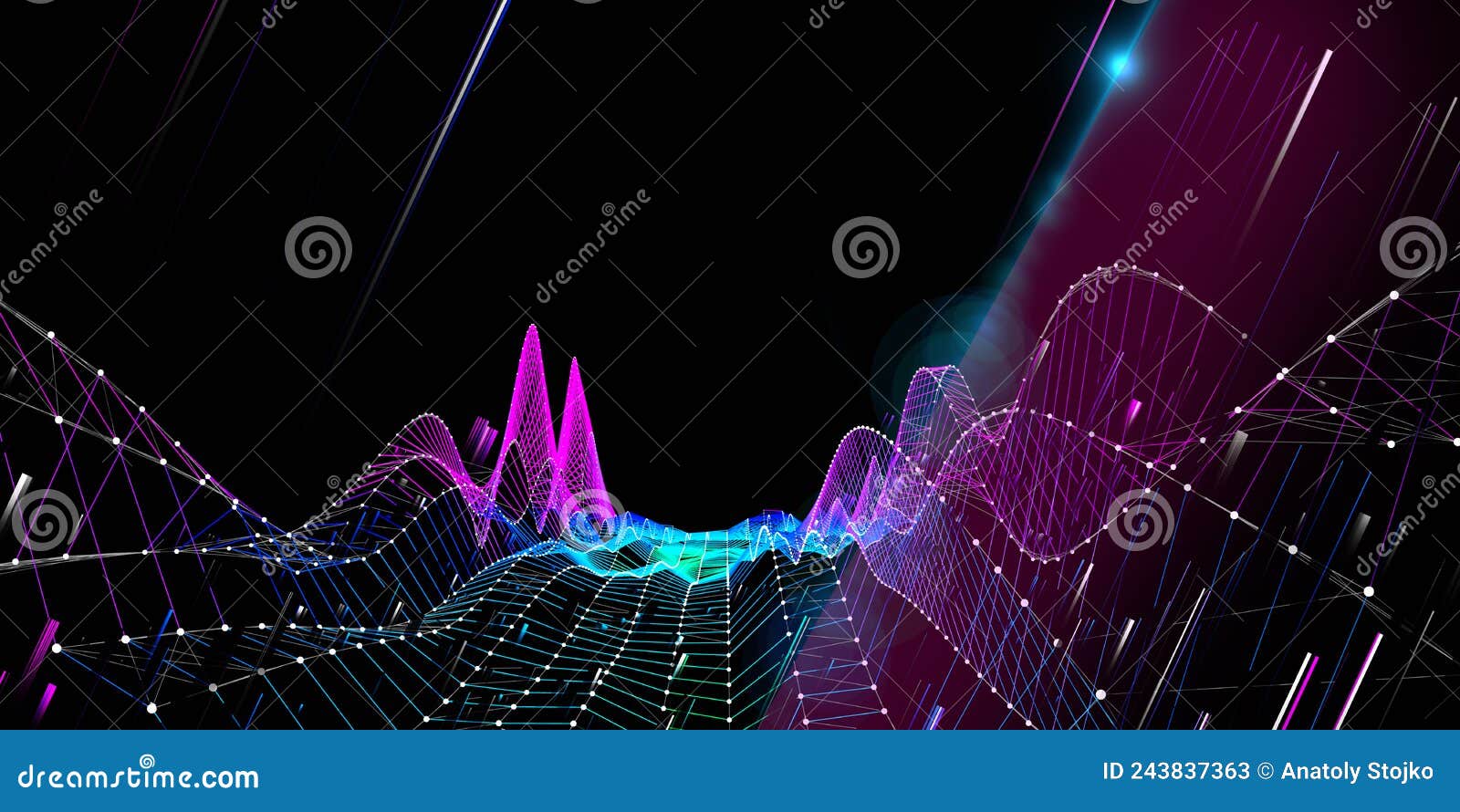 Abstract Digital Background with Graph Digital Research with Blurred ...