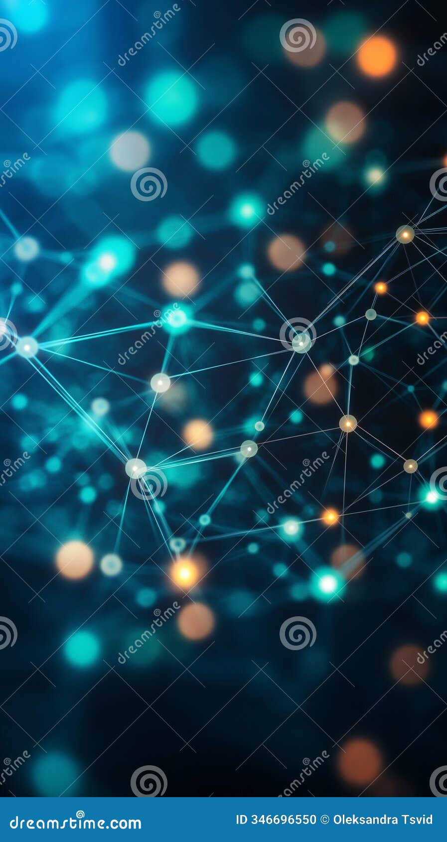 Abstract Digital Background with Interconnected Nodes and Glowing ...