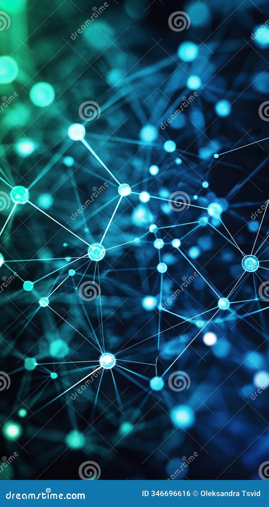 Abstract Digital Background with Interconnected Nodes and Glowing ...