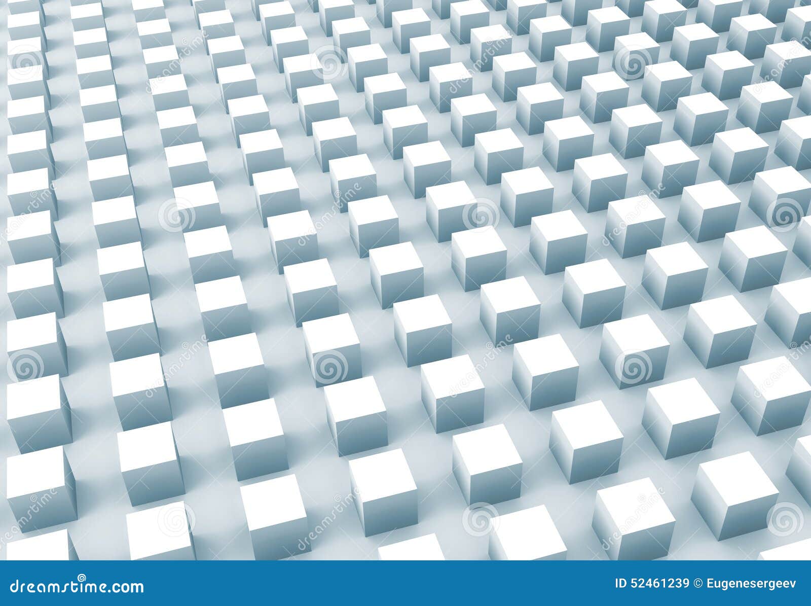Abstract Digital Background With Light Blue Cubes Array Stock