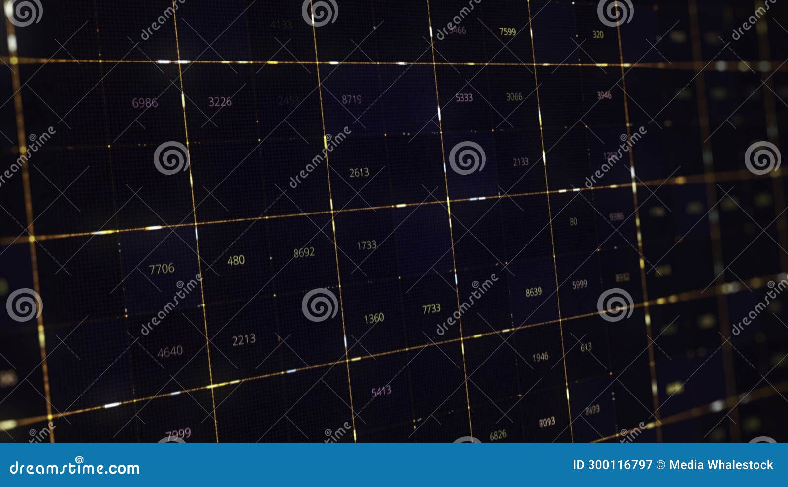 Abstract Digital Background with Matrix of Numeric Values. Animation ...