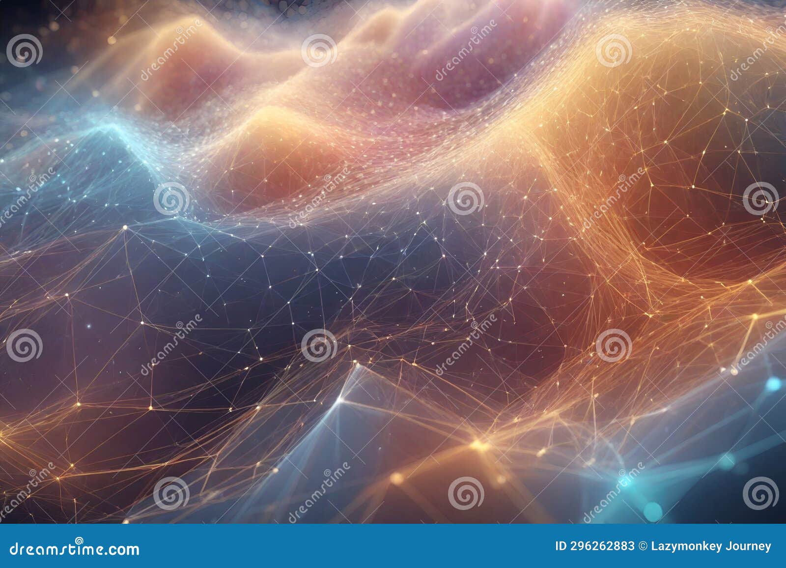 Abstract Digital Background of Moving Particles Stock Illustration ...